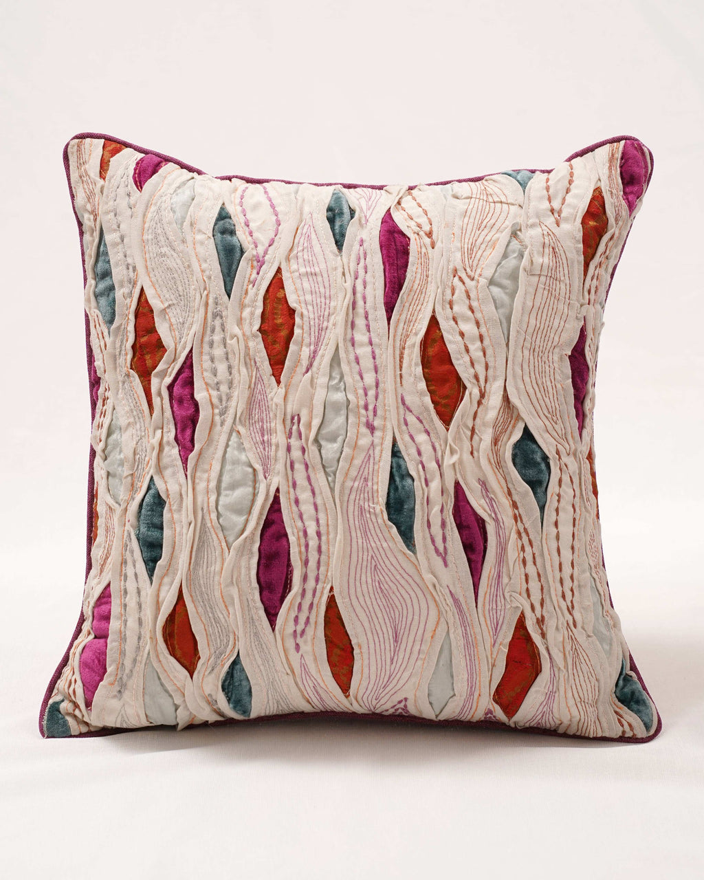 Buy Textured Harmony Cushion - Cotton, Velvet & Silk – Studio Iona