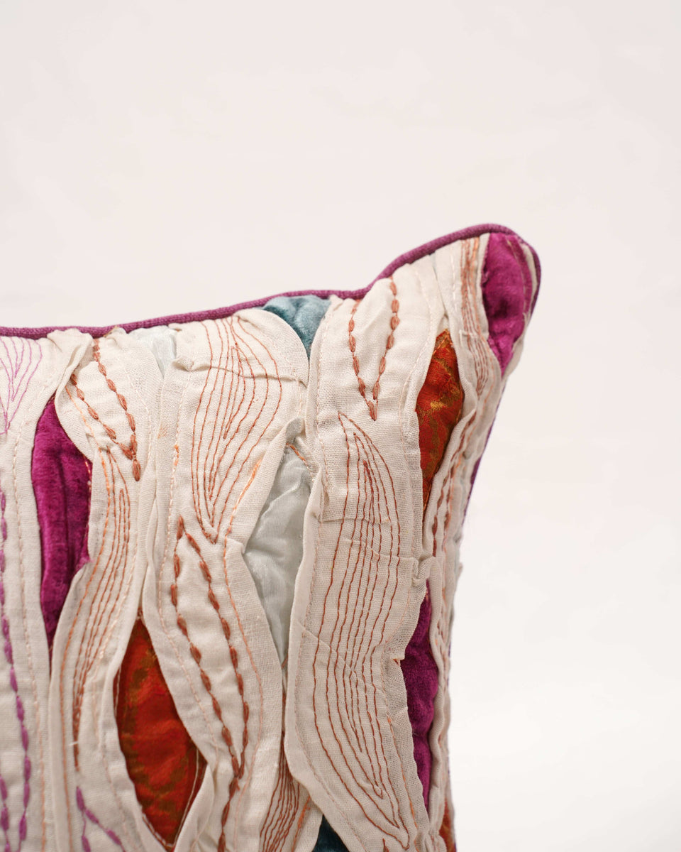 Buy Textured Harmony Cushion - Cotton, Velvet & Silk – Studio Iona