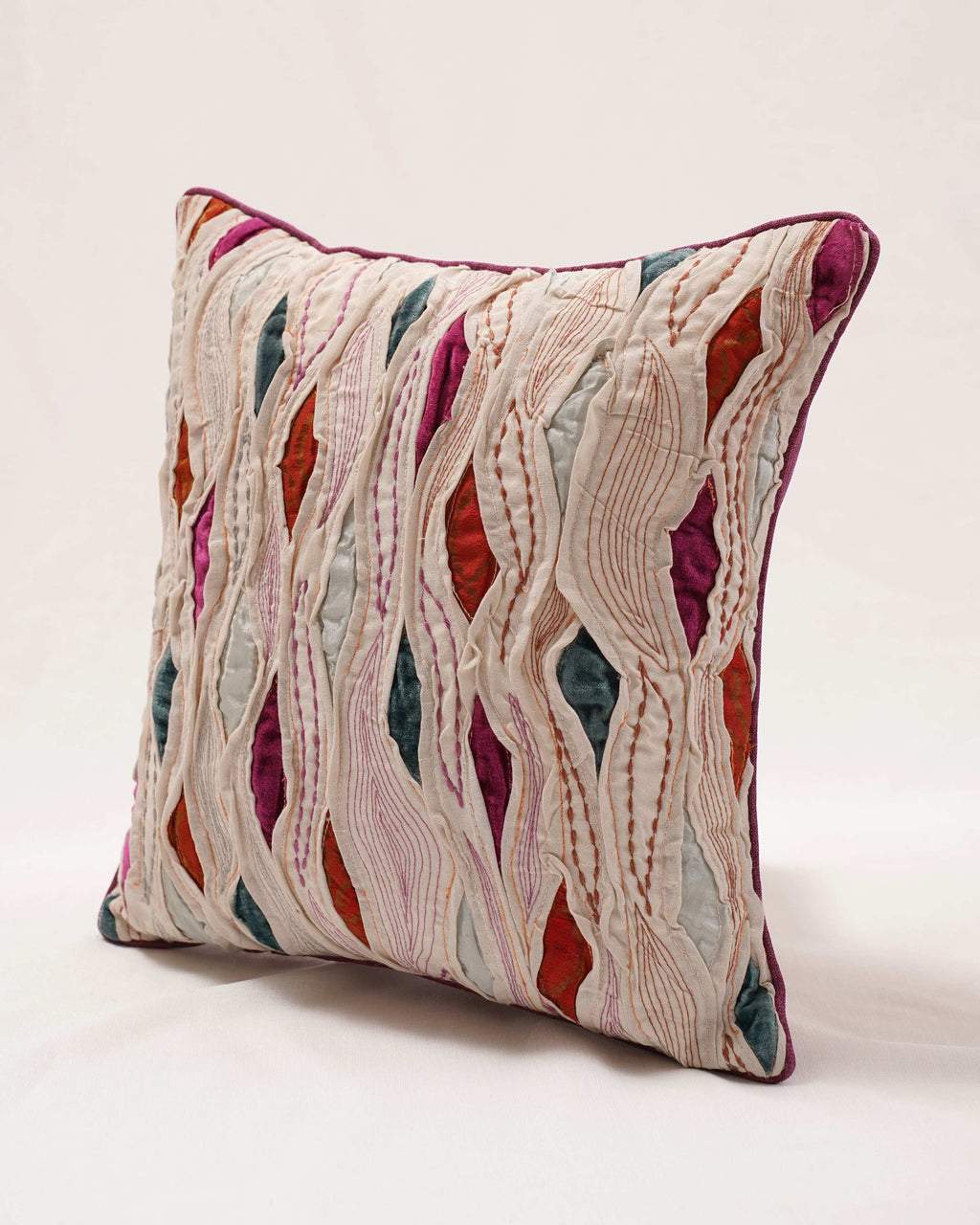 Buy Textured Harmony Cushion - Cotton, Velvet & Silk – Studio Iona